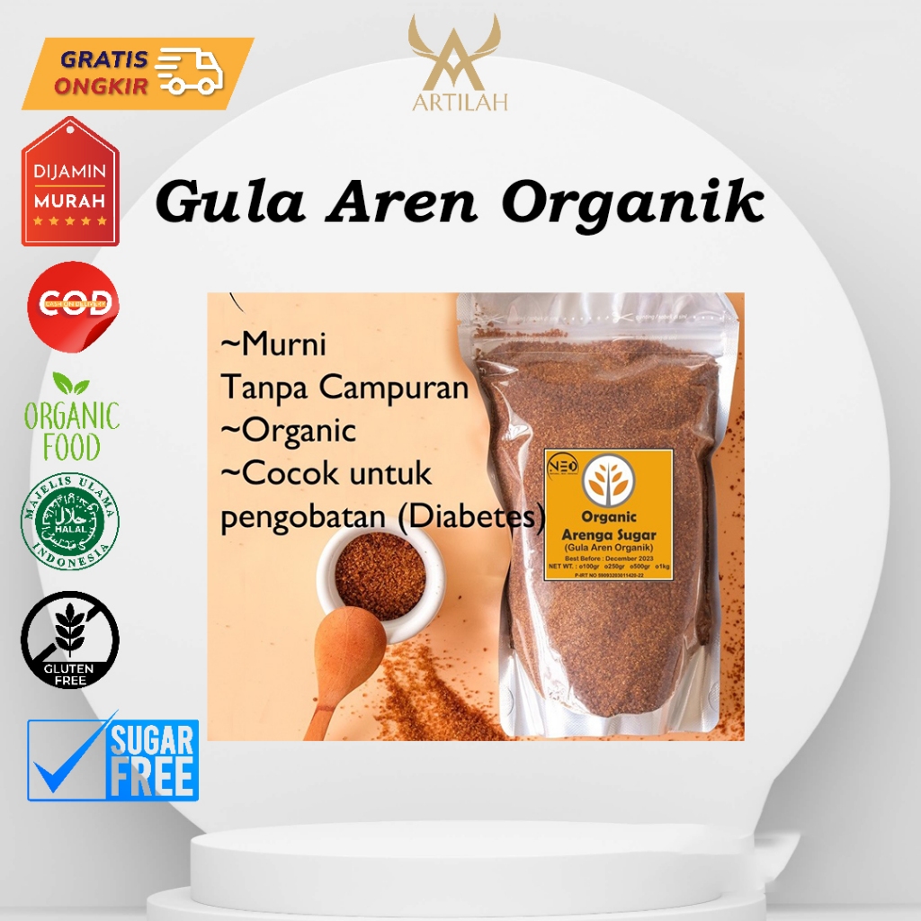 Jual Gula Aren Organik 1000gram/1kg / Gula Semut / Arenga Sugar Organic ...