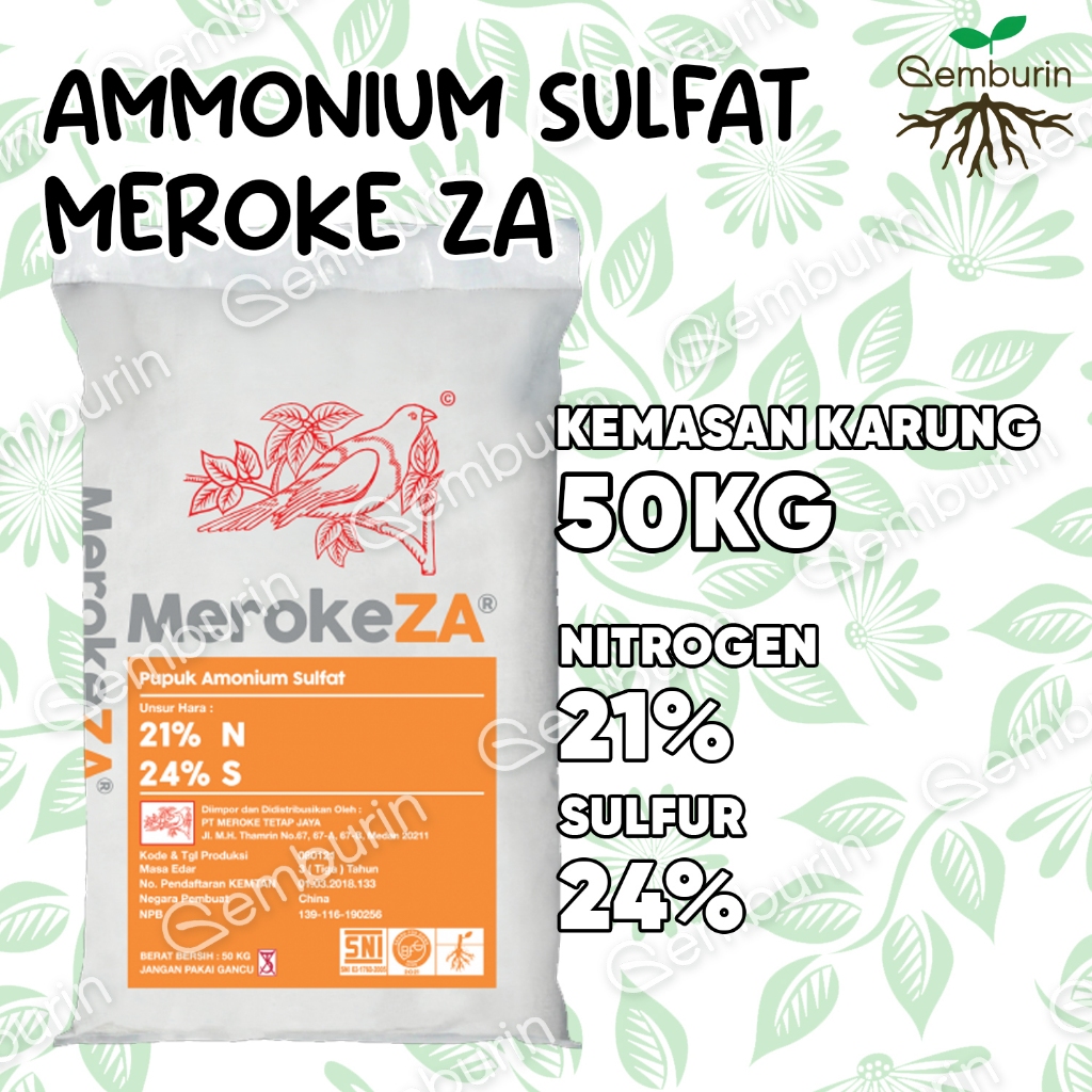 Jual Pupuk Meroke ZA 50 kg Kemasan KARUNG ASLI PABRIK / Pupuk Amonium ...