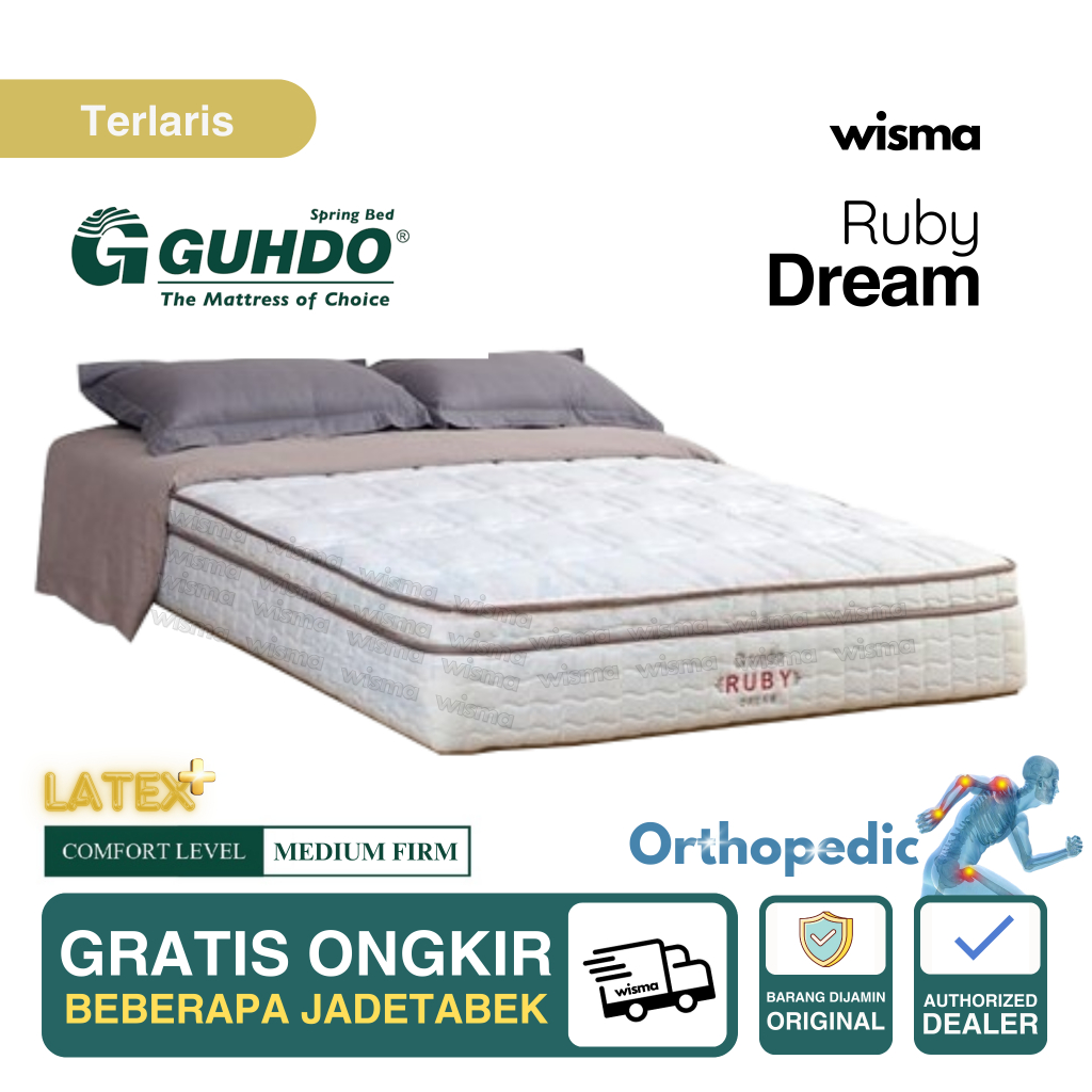 Jual Kasur Springbed Guhdo Ruby Dream Spring Latex Tebal 29 Cm 90x200