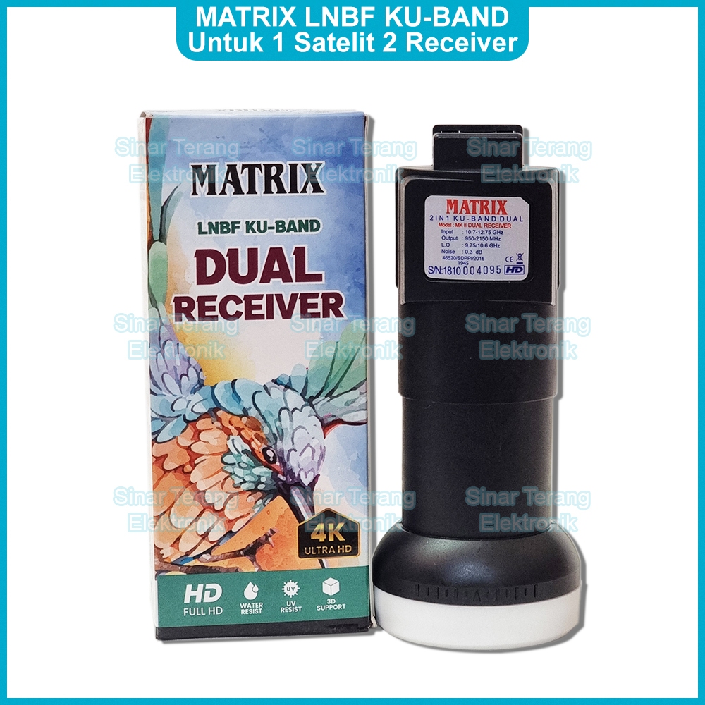 Jual Matrix LNBF KU Kband Dual Receiver 1 Satelit 2 Receiver Model MK ...