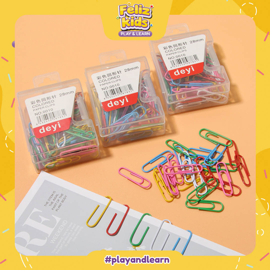 Jual [FELIZKIDS] [ATK24] paper clips (per pack)/paper clips warna warni ...