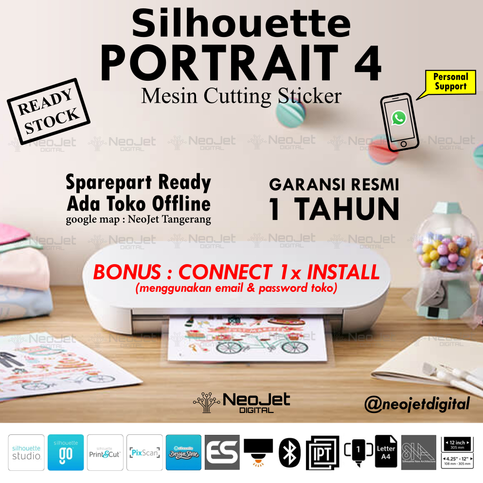 Jual Mesin Cutting Sticker Portrait Sablon Silhouette Cameo Mini Art ...