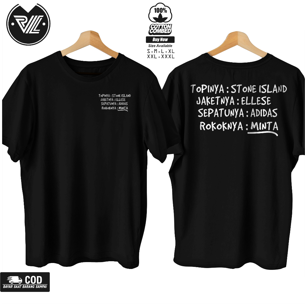 Jual Tshirt Kaos Topinya Stone Island Rokok Minta New Series Kaos Pria ...