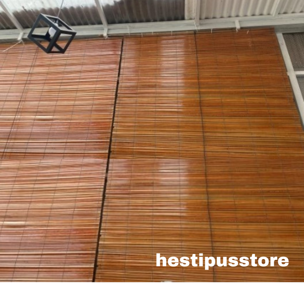 Jual [Khusus Cargo] tiray krey bambu sawit tirai krei outdoor ukuran 2x2m plus kerekan / Tirai ...