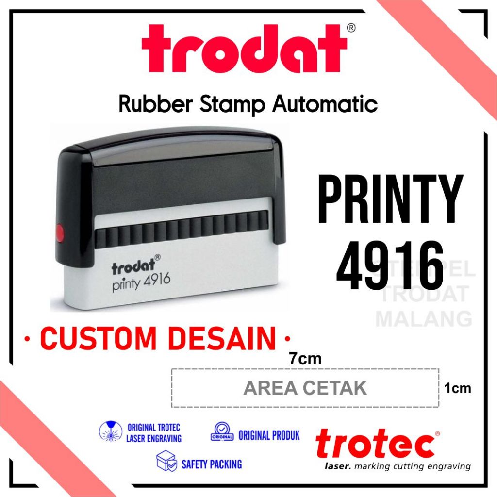 Jual Stempel Trodat 4916 ( 70x10 mm ) Stempel Warna Otomatis, Original Trodat | Shopee Indonesia
