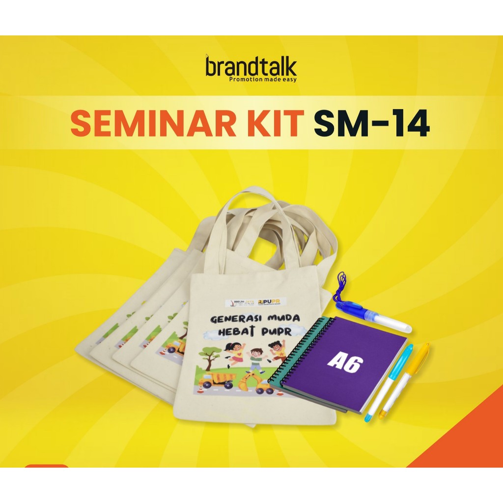 Jual Souvenir Seminar Mahasiswa / Custom Paket Seminar kit isi Tas Belacu, Notebook Spiral A6 ...