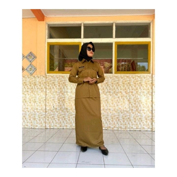 Jual SETELAN SERAGAM PNS WANITA | SERAGAM KERJA PEMDA GURU | SERAGAM ASN WANITA CELANA ROK ...