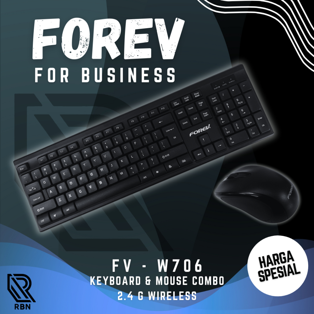 Jual FOREV For Business FV- W706 Wireless Keyboard & Mouse untuk Kantor ...