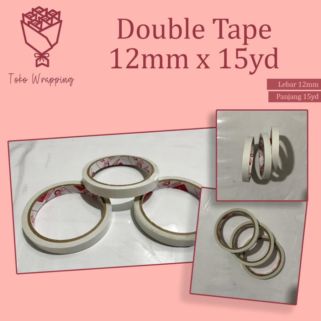 Jual Double Tape / Dobel Tip [ 12mm x panjang 15 yard ] Dabel Bening ...