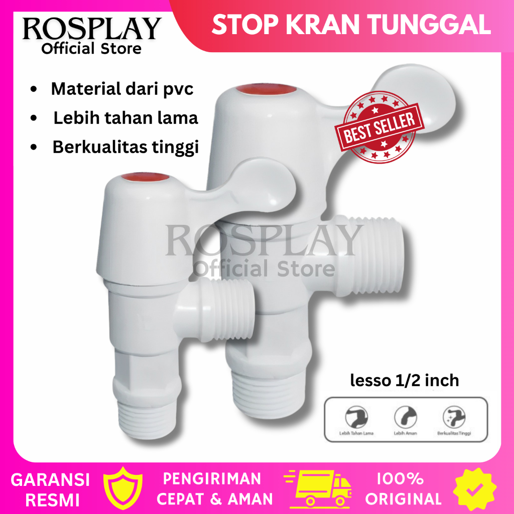 Jual STOP KRAN PIPA 1/2 / LESSO 1 PER 2 INCH PVC TERMURAH WP01201 ...