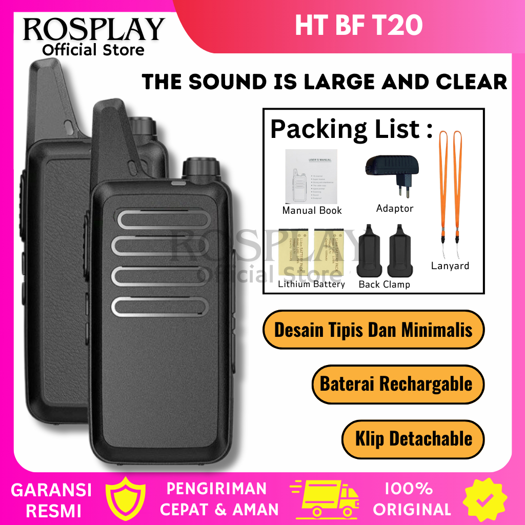 Jual Handy Talky 2 Buah T20 Walkie Talkie Mini Radio CB Radiwalkie ...