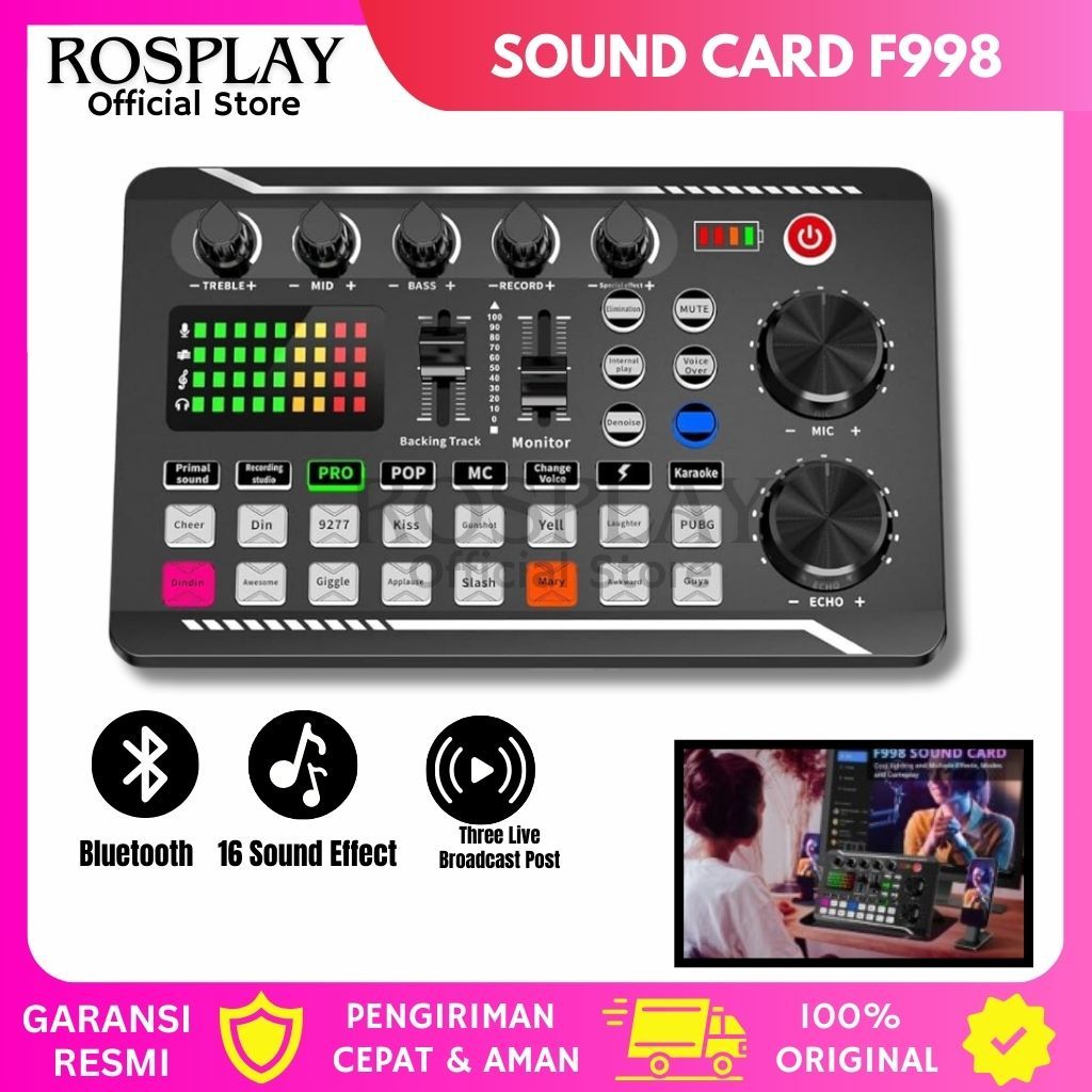 Jual Soundcard Sound Card F998 Live Mixer Audio Broadcast Recording / Live Soundcard v8 ...