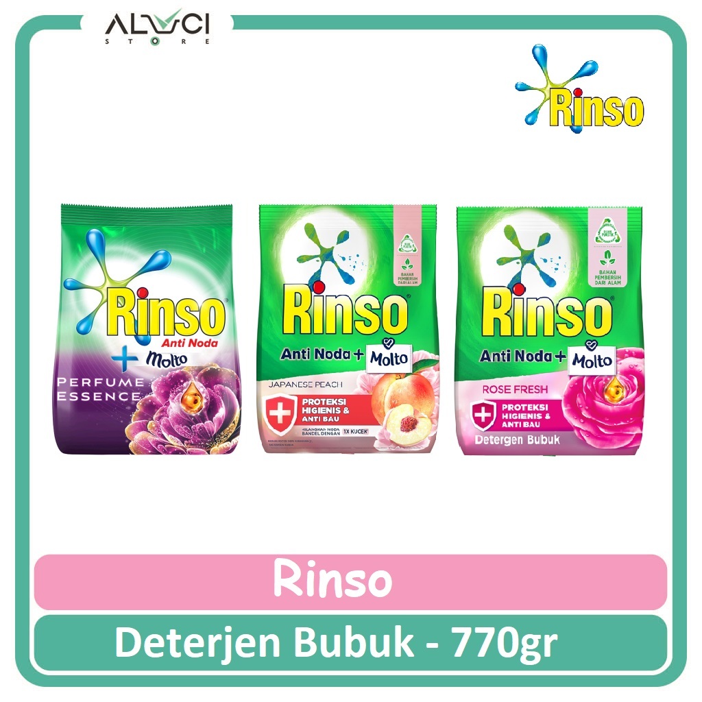Jual Rinso Anti Noda +Molto Sabun Cuci Pakaian Deterjen Bubuk 770gr ...