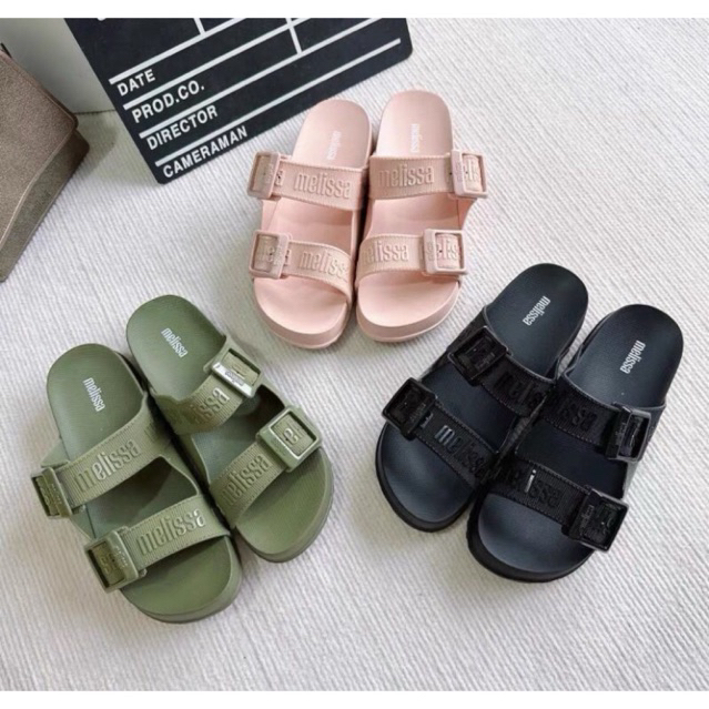 Jual Sendal cozy slide stripe melissa 1:1 | Shopee Indonesia