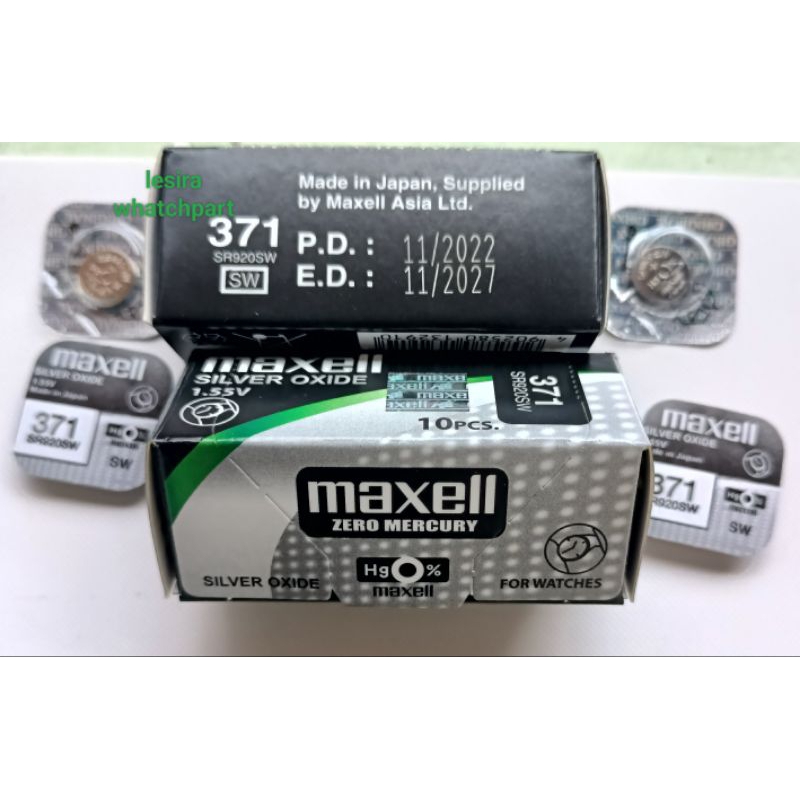 Jual BATERAI MAXEL 371 SR920 SW ORYGINAL JAPAN.Maxel PB | Shopee Indonesia