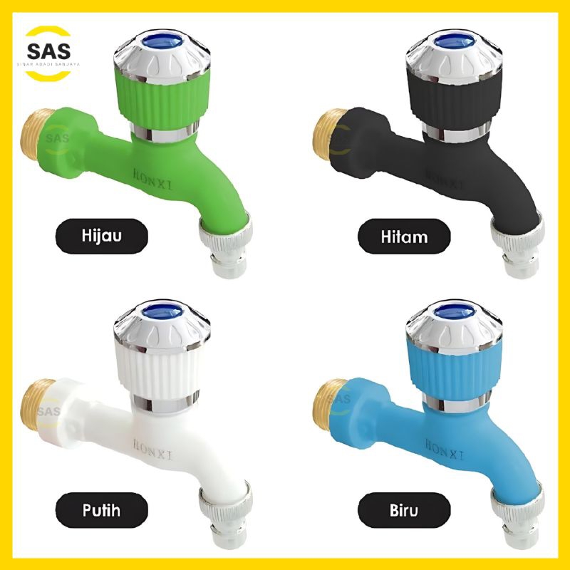 Jual [SAS] Kran Air Plastik Keran Kamar Mandi Taman Tembok Mahkota 1/2 ...