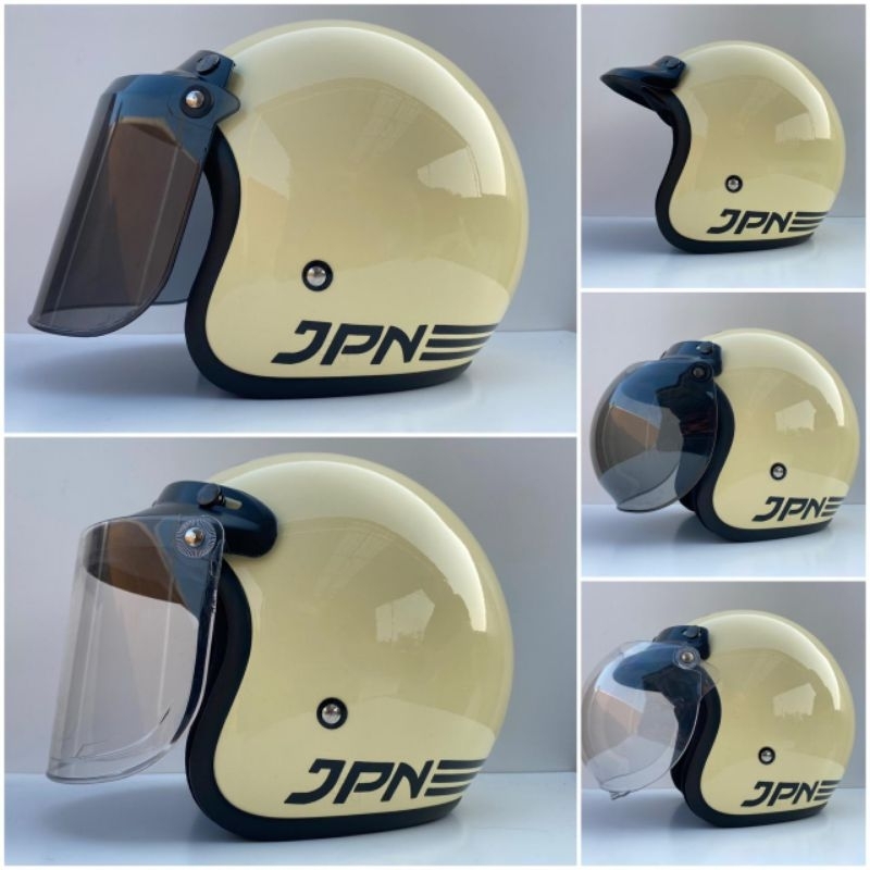 Jual Helm JPN Cream Glossy | Shopee Indonesia