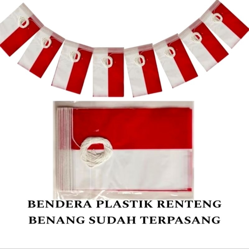 Jual BENDERA MERAH PUTIH RENTENG ISI 20 PCS (PRAKTIS SIAP PASANG ...
