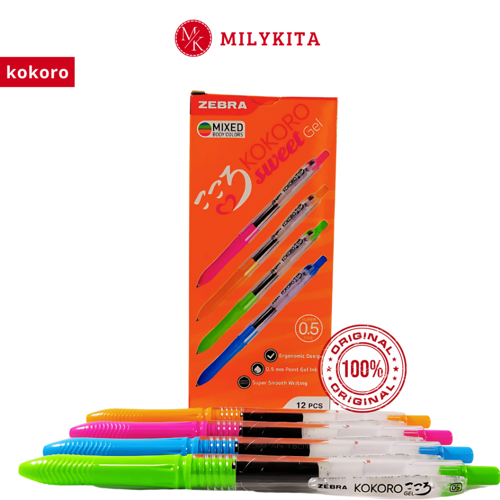 Jual Kokoro Pen Sweet Pulpen Zebra Satuan Tinta Gel 0.5 Hitam Casing ...