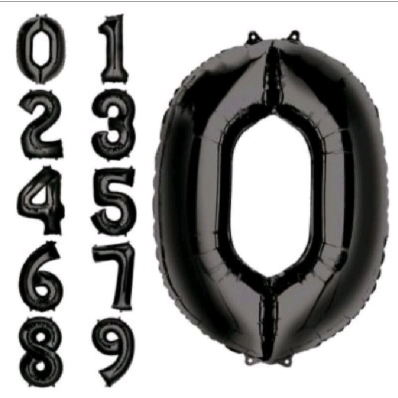 Jual Balon Angka Hitam Jumbo 80 Cm | Shopee Indonesia