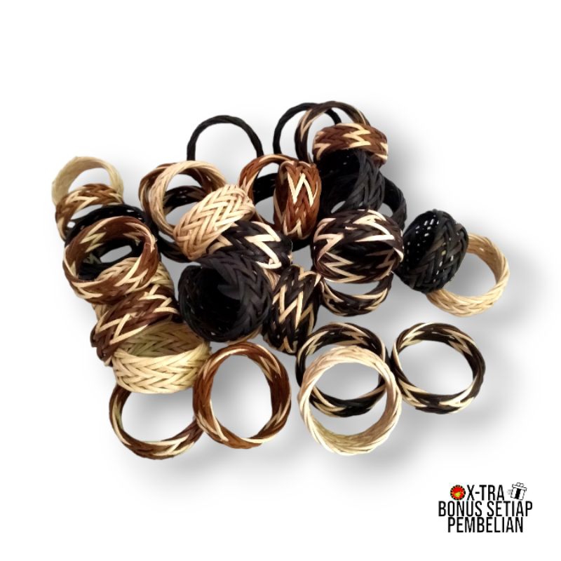 Jual Cincin Simpai 9 motif Hitam, Coklat , Putih Resam/Rotan Asli ...