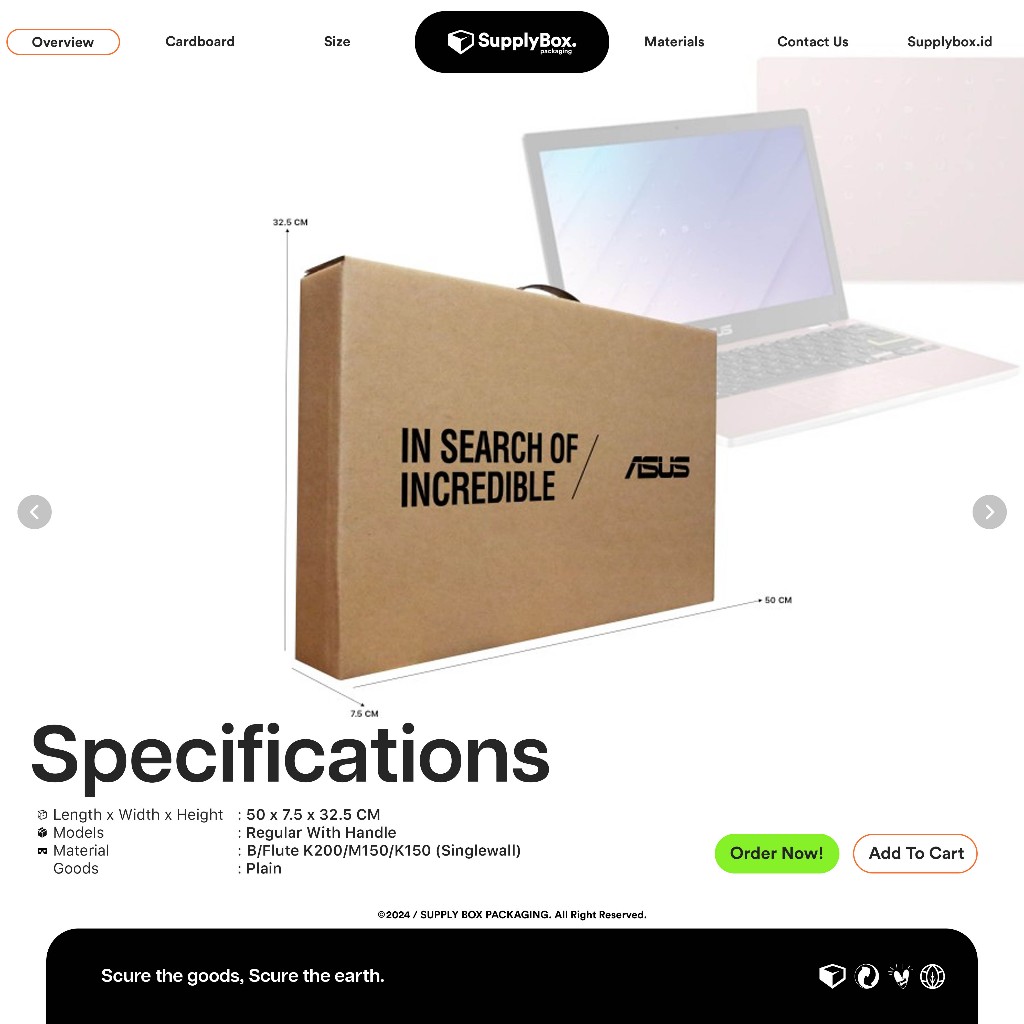 Jual DUS LAPTOP HANDLE ASUS 50 x 7.5 x 32.5 CM | Dus Laptop | Box ...