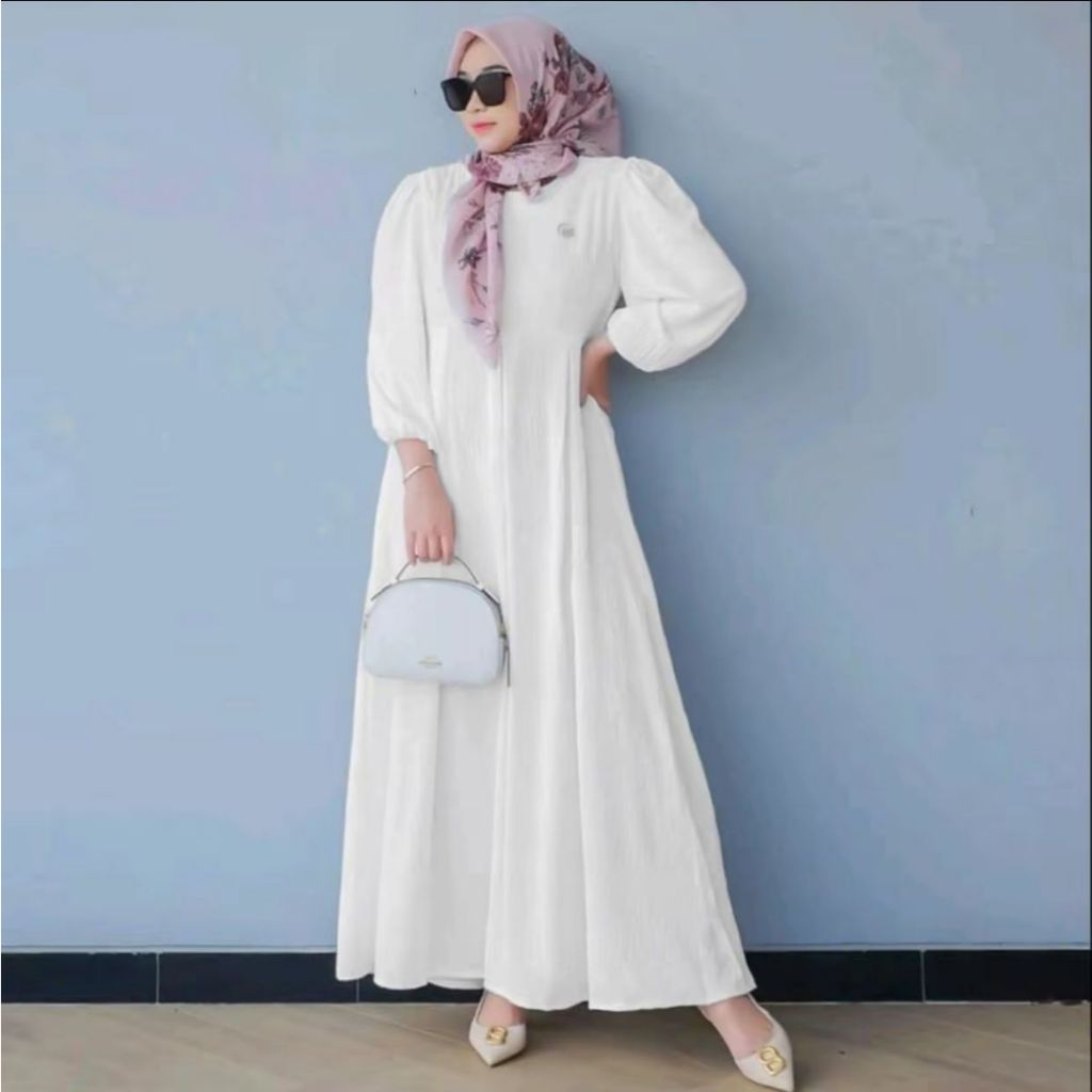 Jual Gamis crinkle kekinian dres karin crinkle airflow jatuh dan adem ...