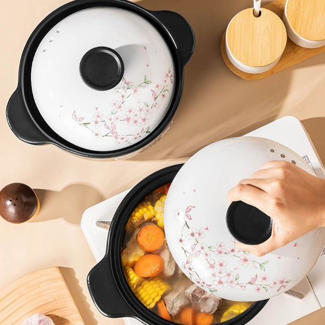 Jual Premium Ceramic Cooking Soup Pot w Lid Cooker Steaming Boiling ...