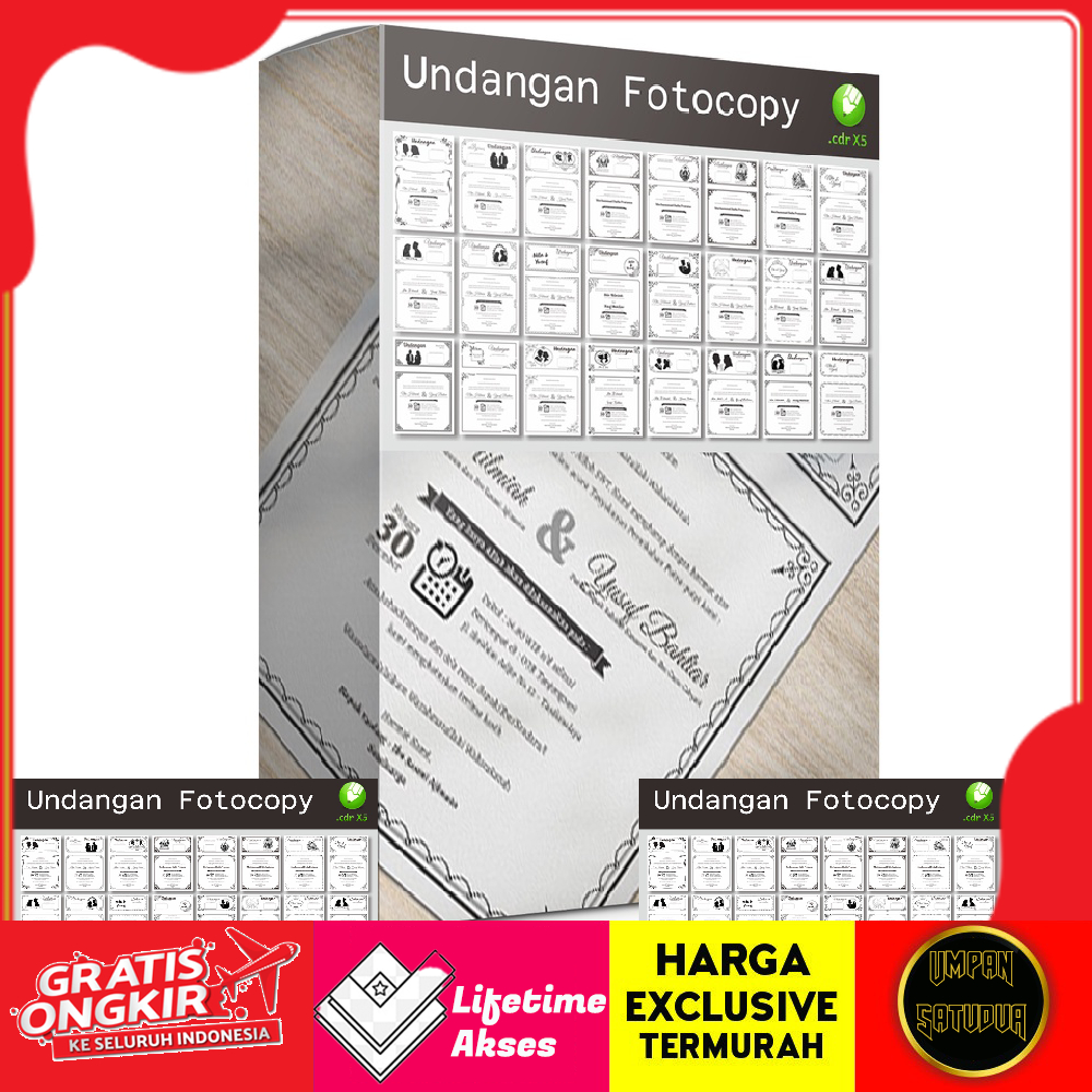 Jual 25 Desain Undangan Fotocopy Format CorelDraw V15 | Shopee Indonesia