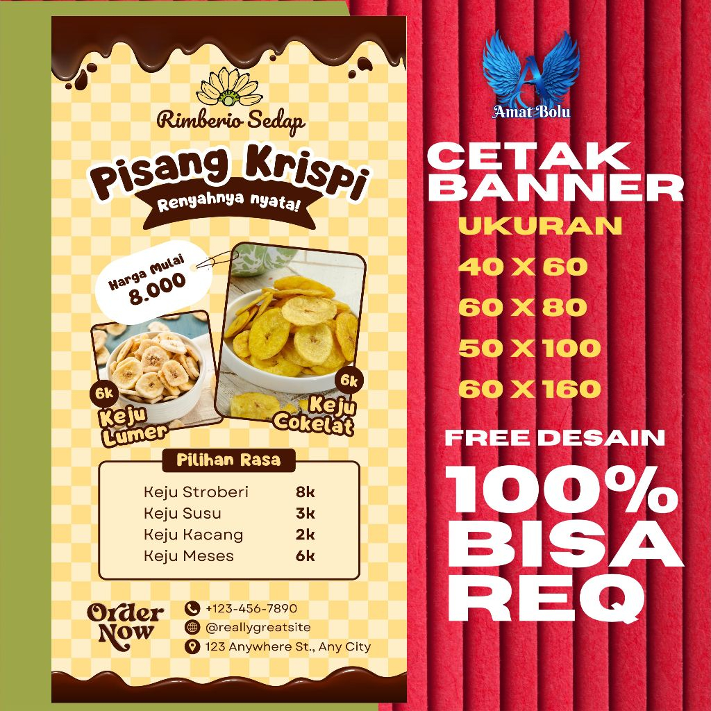 Jual Cetak Spanduk / Banner Pisang CRISPI Bisa Request | Shopee Indonesia