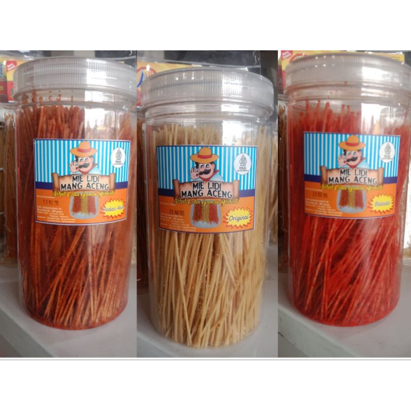 Jual mie lidi Mang Aceng 3 varian rasa original, balado, pedas manis ...