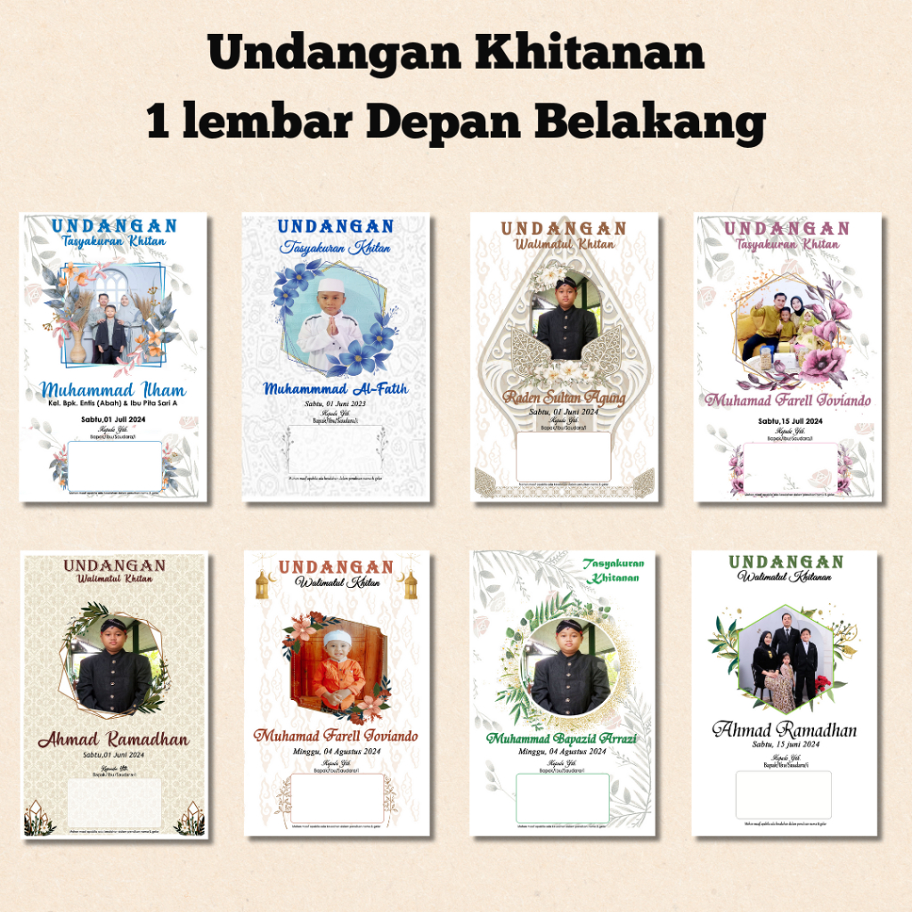 Jual Undangan Sunat Khitanan 1 Lembar harga termurah kwalitas terjamin ...