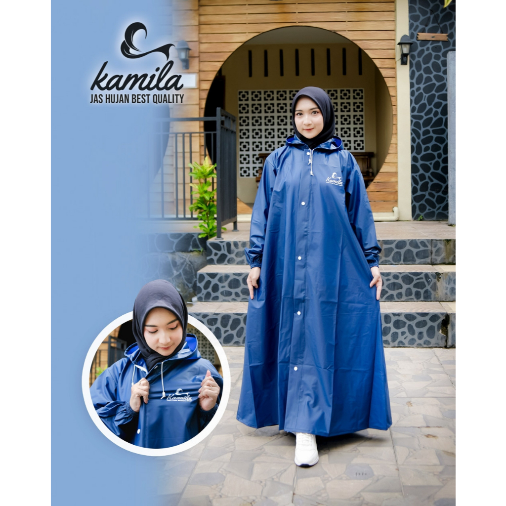 Jual KAMILA Jas Hujan Wanita Muslimah Model Gamis Bahan Pvc | Shopee ...