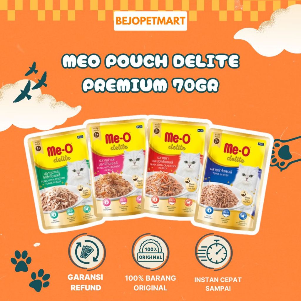 Jual MEO Delite Pouch Premium 70gr All Variant Me-O Wet Food Makanan ...