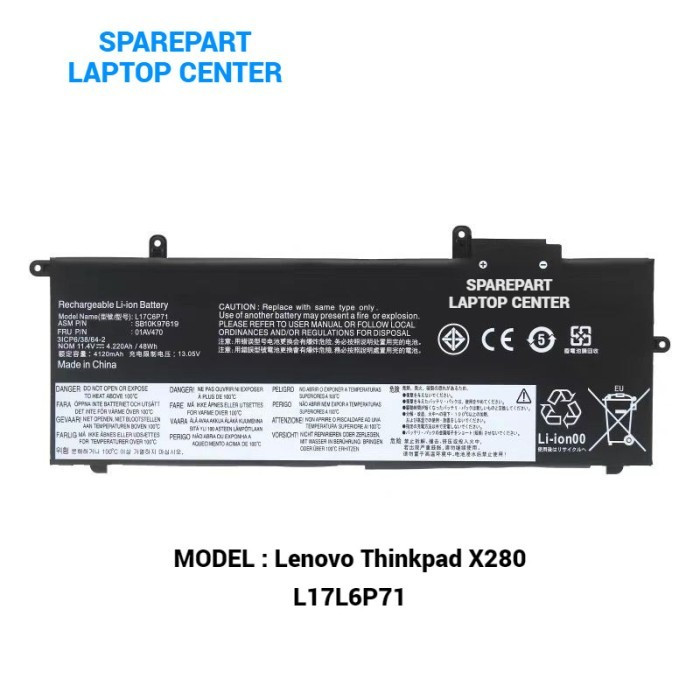 Jual Baterai Battery Laptop ThinkPad X280 A285 Series 01AV470 01AV472 ...