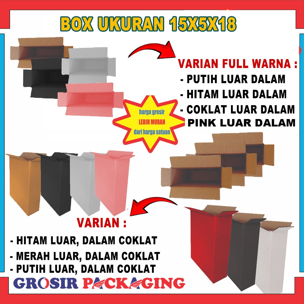 Jual Box 15x5x18cm ISI 500PCS/Box Packing/Kardus/Kemasan/Kotak Susu ...