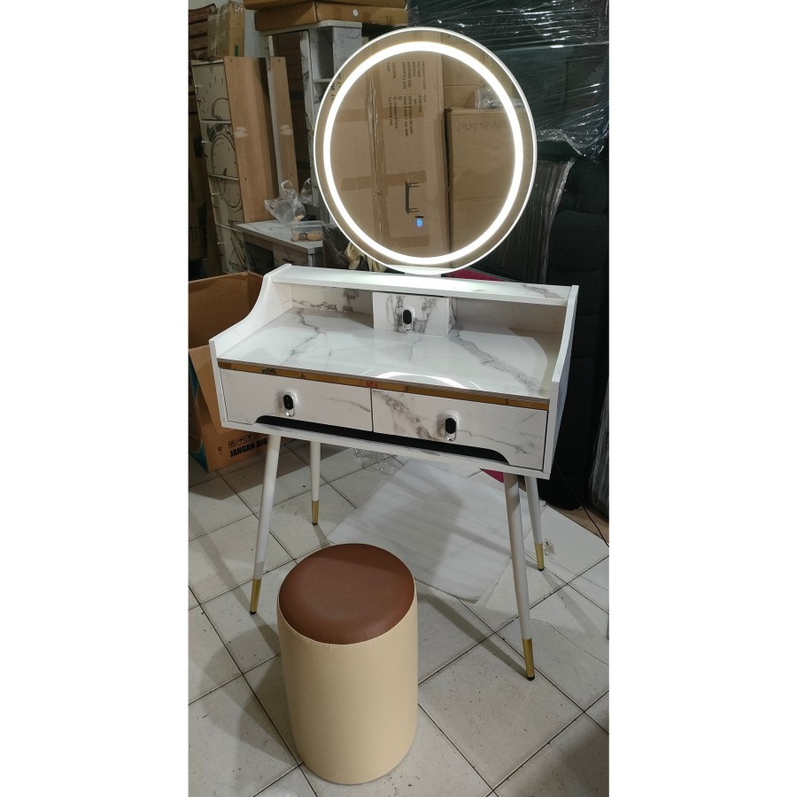 Jual meja rias lampu led minimalis 80cm / meja make up led / Dressing ...