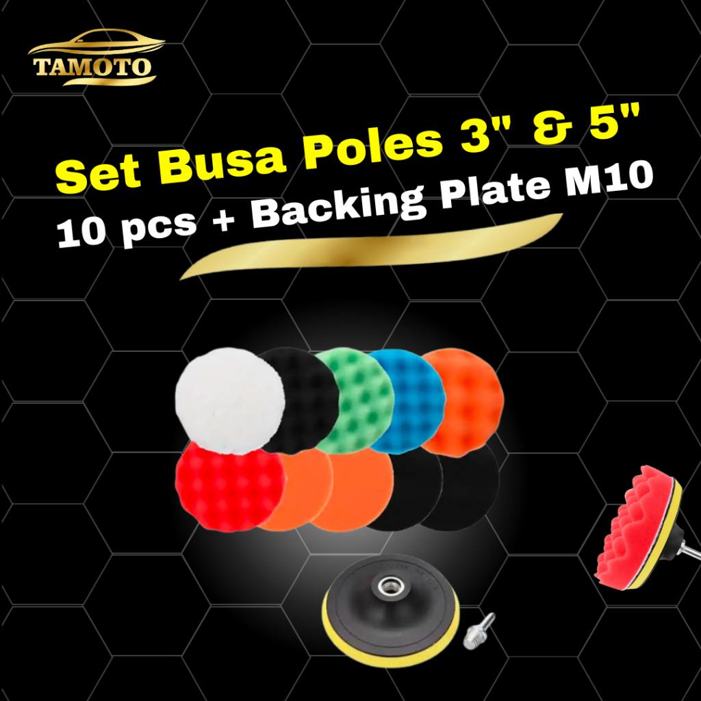 Jual Polishing Pad Waxing / Set busa mesin poles mobil Backing Plate 5 ...