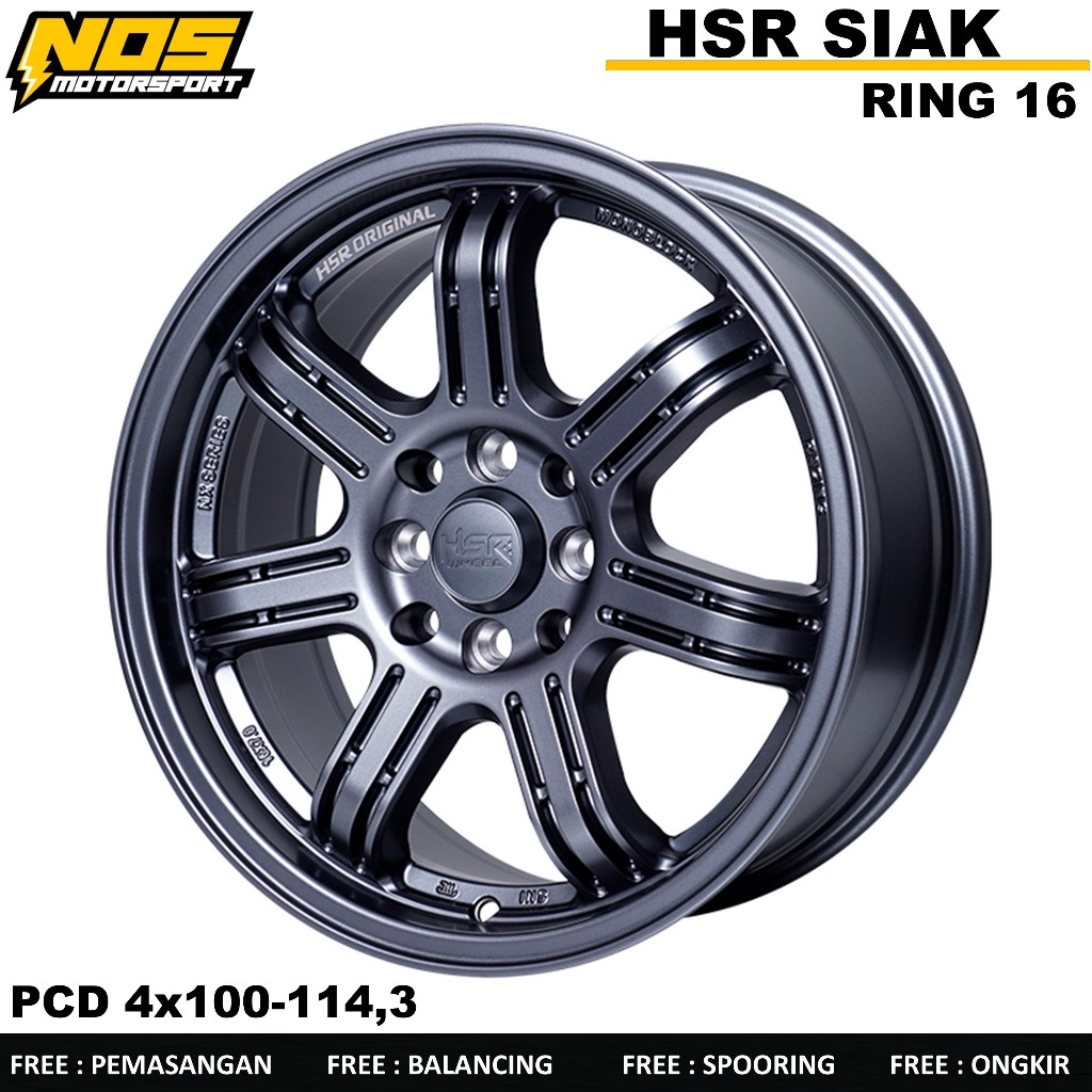 Jual PELEK RACING MOBIL YARIS VIOS LIVINA HSR SIAK R16 LUBANG BAUT 4 WARNA GREY, HITAM LEBAR 7 ...