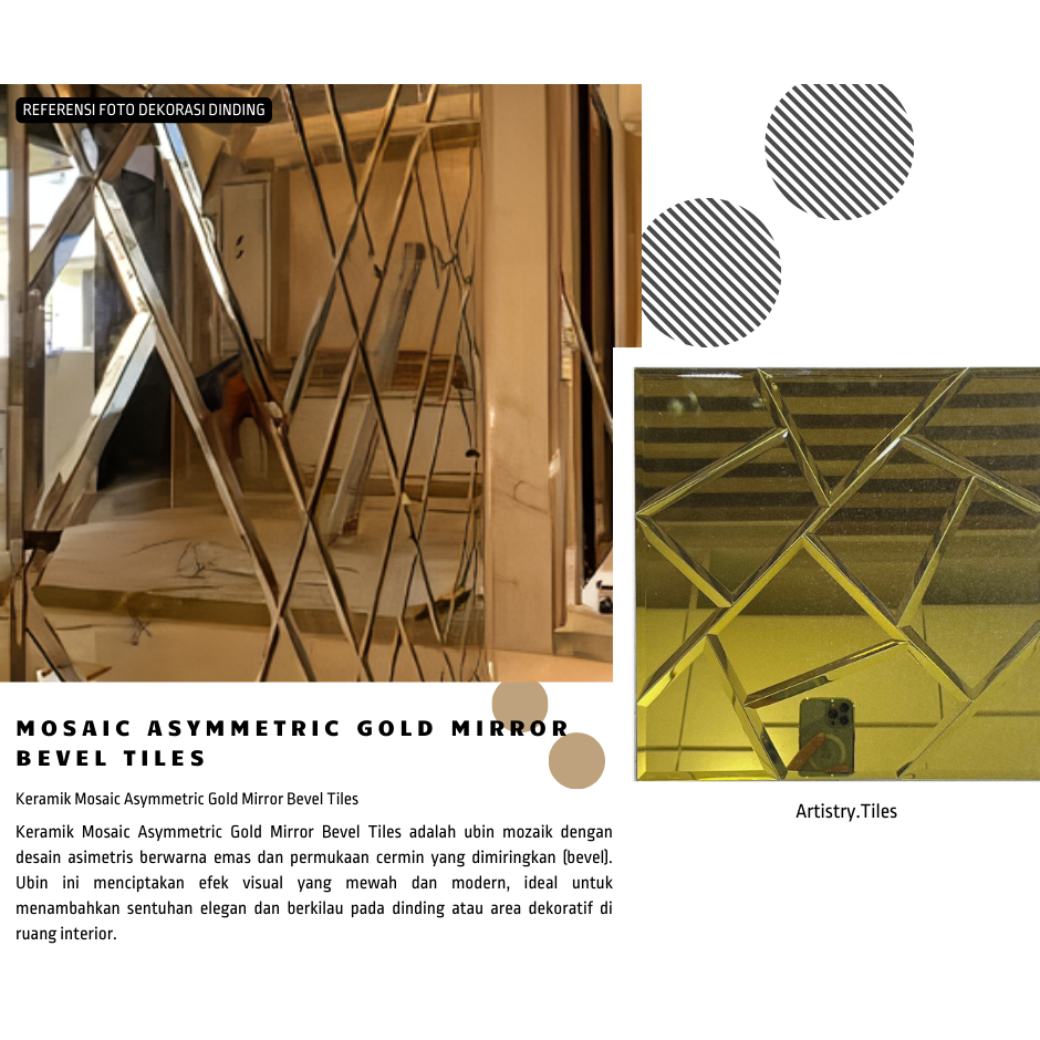 Jual Keramik / Ubin Tiles Cermin Bevel Asymmetric Gold Mirror Decor ...