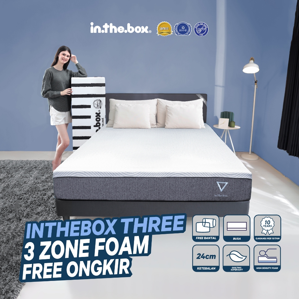 Jual Kasur IN THE BOX Three Hybrid Airwave Foam - FREE Bantal | Ukuran ...