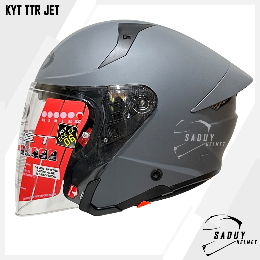 Jual HELM KYT TTR JET ICE MATT GORILLA GREY | Shopee Indonesia