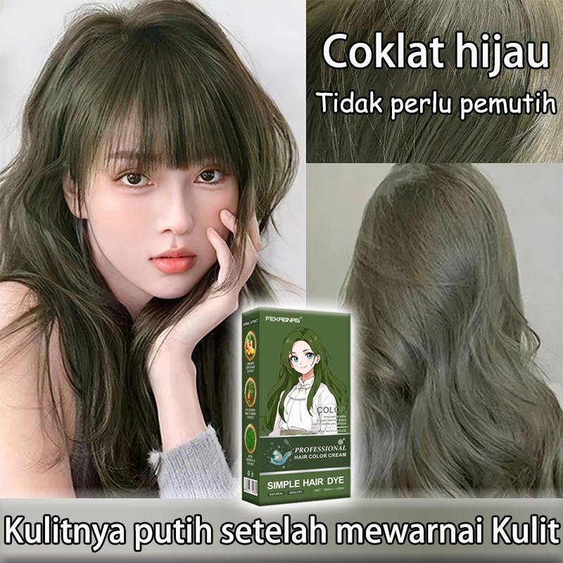 Jual 【Super putih terlihat】FEKAGNAS cat rambut Coklat hijau*200ml Tidak ...