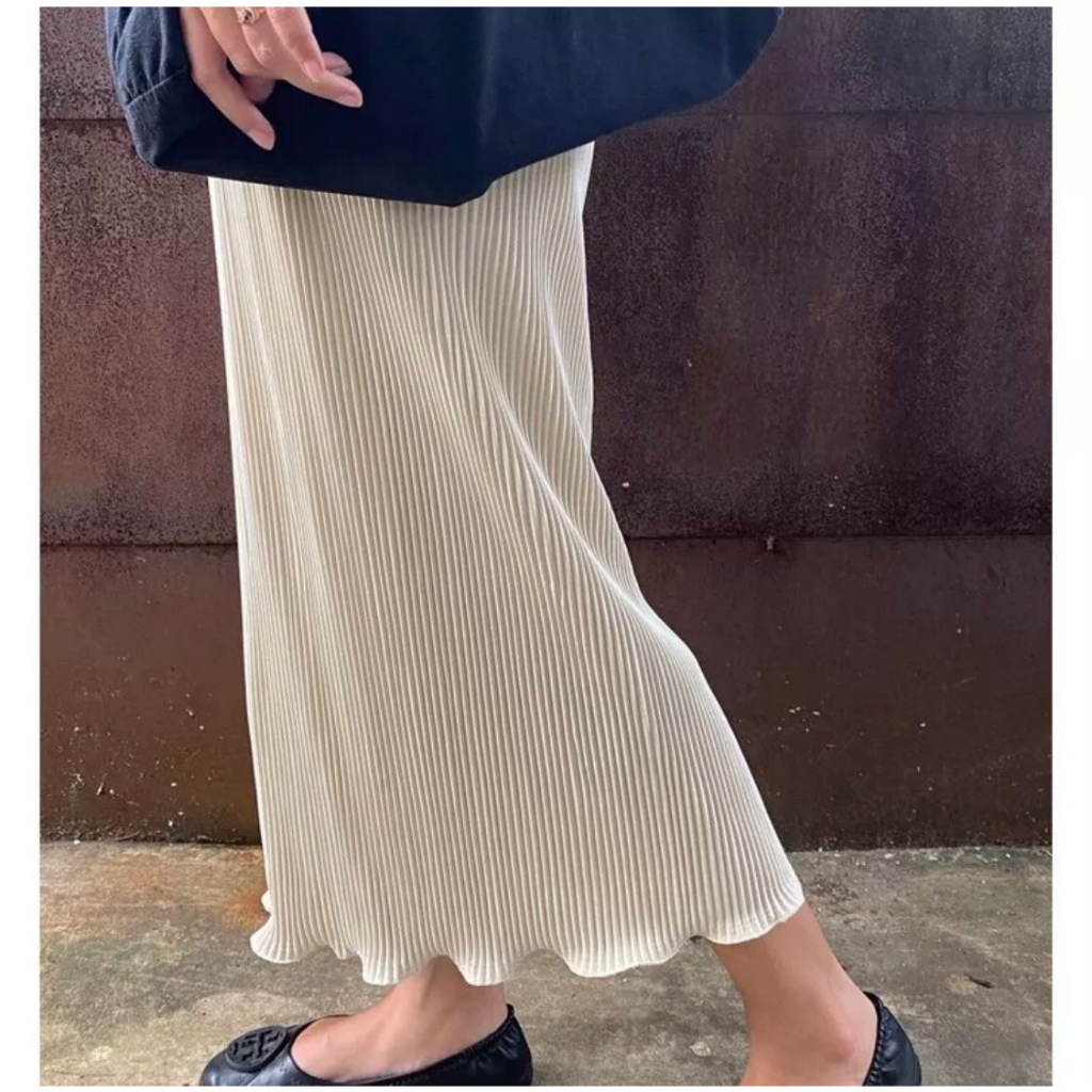 Jual Rok Plisket Span Wavy / Wavy Pleats Skirt / Rok Plisket Premium / Rok plisket Nacy Lidi ...