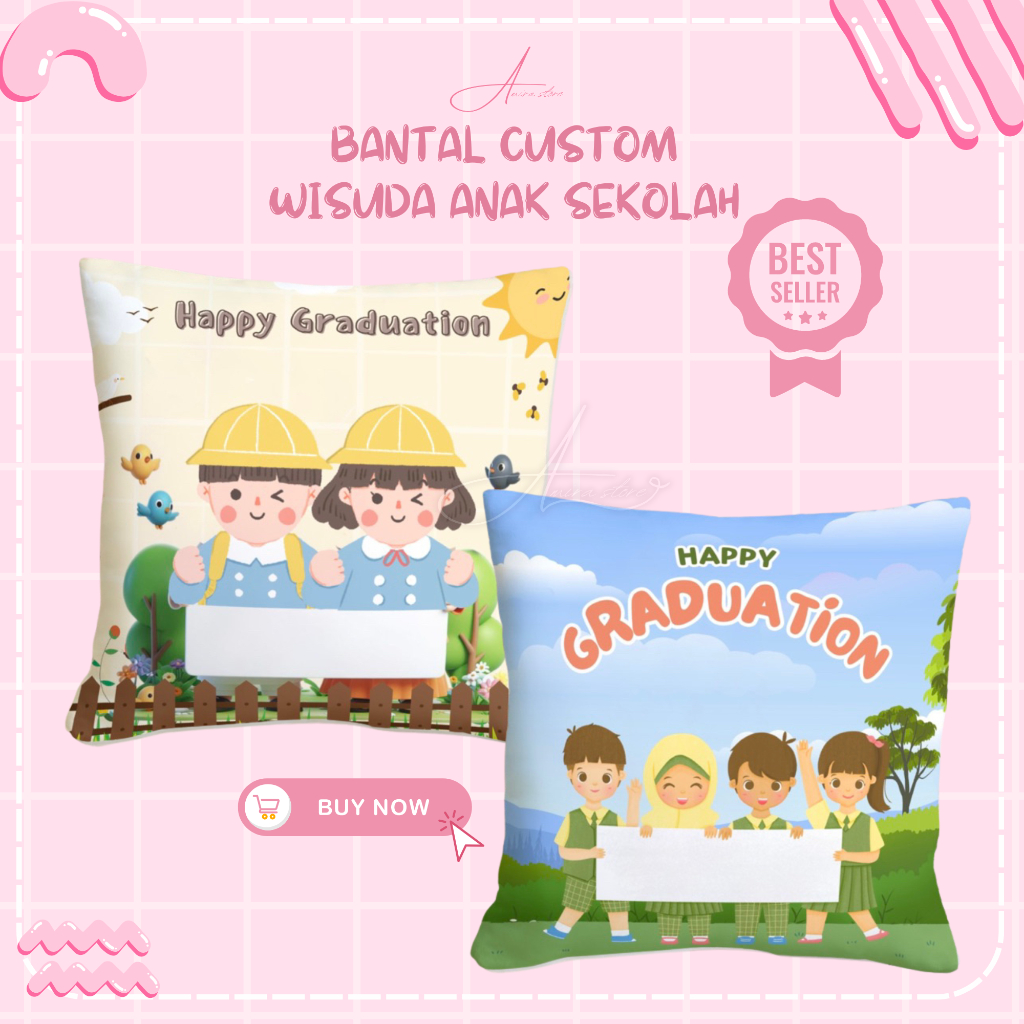 Jual SOUVENIR BANTAL PERPISAHAN SEKOLAH/BANTAL GRADUATION/BANTAL CUSTOM ...