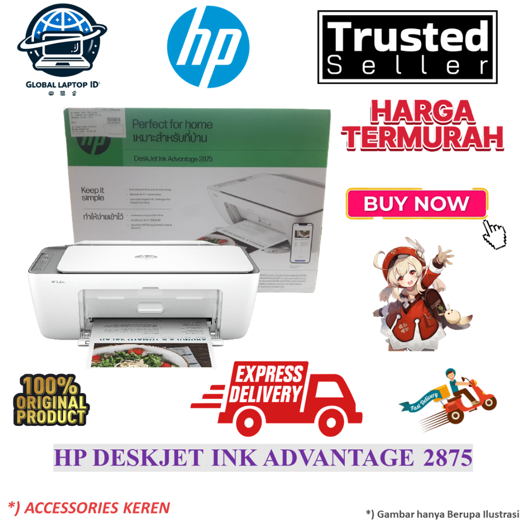 Jual Printer Copy HP DeskJet Ink Advantage 2875 Wireless All In One | Shopee Indonesia