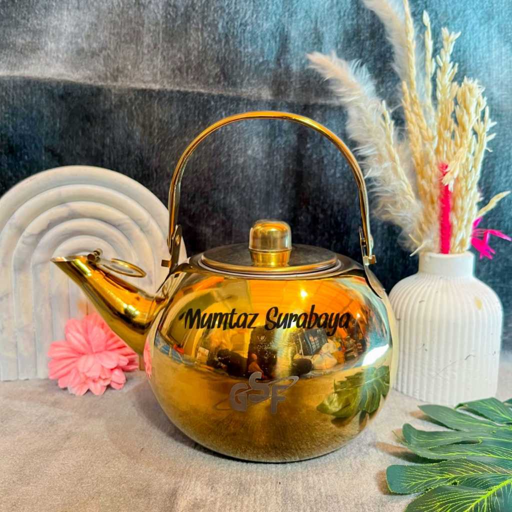 Jual Teko 1 Liter Stainless Warna Gold Ketel Teko Ceret Tea Mini Pot ...