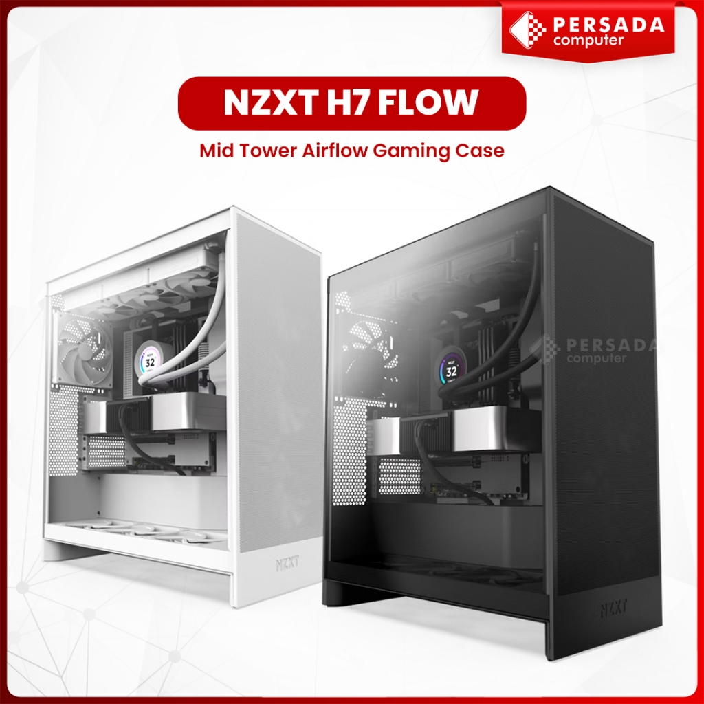 Jual NZXT H7 Flow Mid-Tower Mid Tower Airflow Gaming Case | Shopee ...