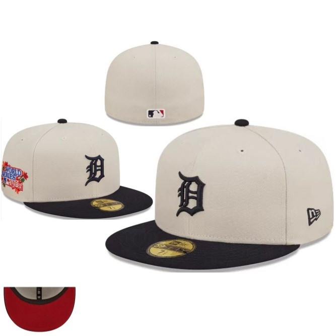 Jual Topi Fitted Detroit Cream Black World Series 1984 Visor Red Bordir ...
