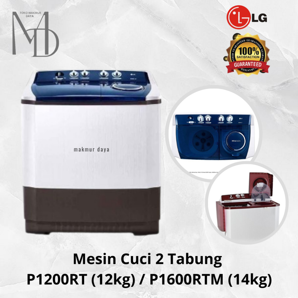 Jual Mesin Cuci LG 2 Tabung P1200RT / P1600RT / P 1200 RT / 1600 ...